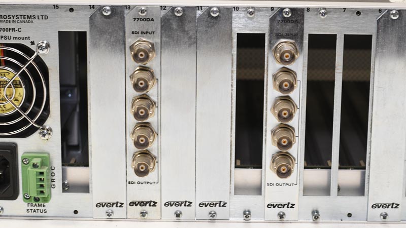 Evertz 7700FR-C w/ (2) 7700DA SDI Video Distribution Amplifier DA -2PS ...